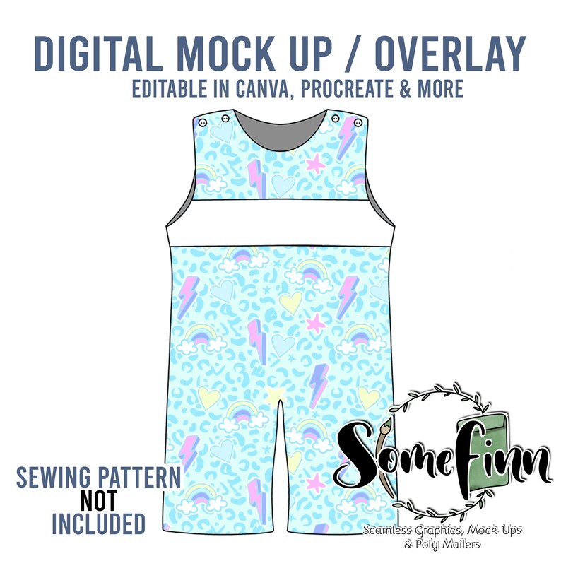 Overalls Mock-up / Dungarees Mock up / Digital Mock up for Clothing ...