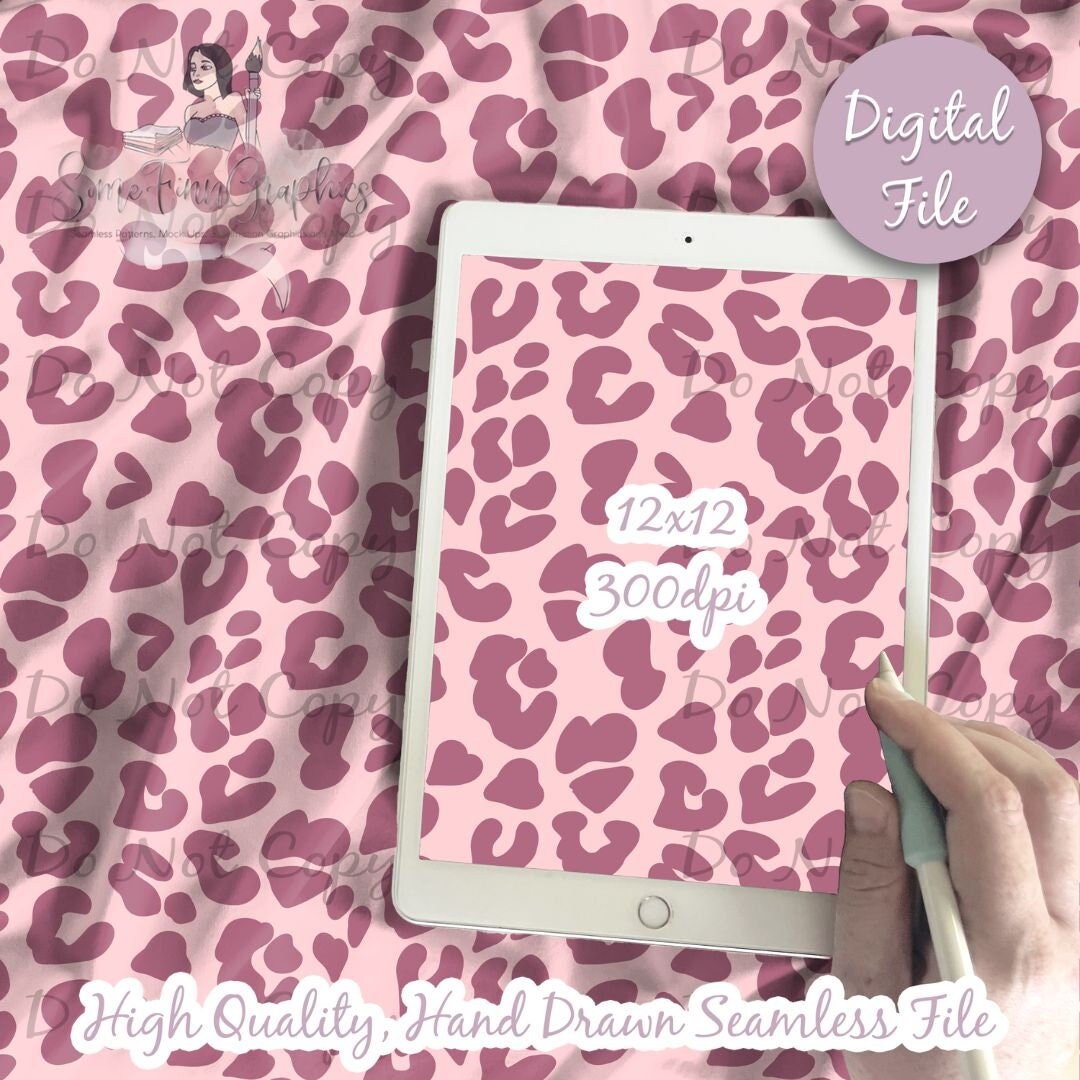 Pink Leopard Cheetah Print Digital Paper, Seamless Pattern for Fabric ...