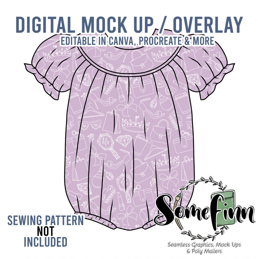 Smocked Romper Mock-up / Rompers Mock up / Digital Mock up for Clothing ...