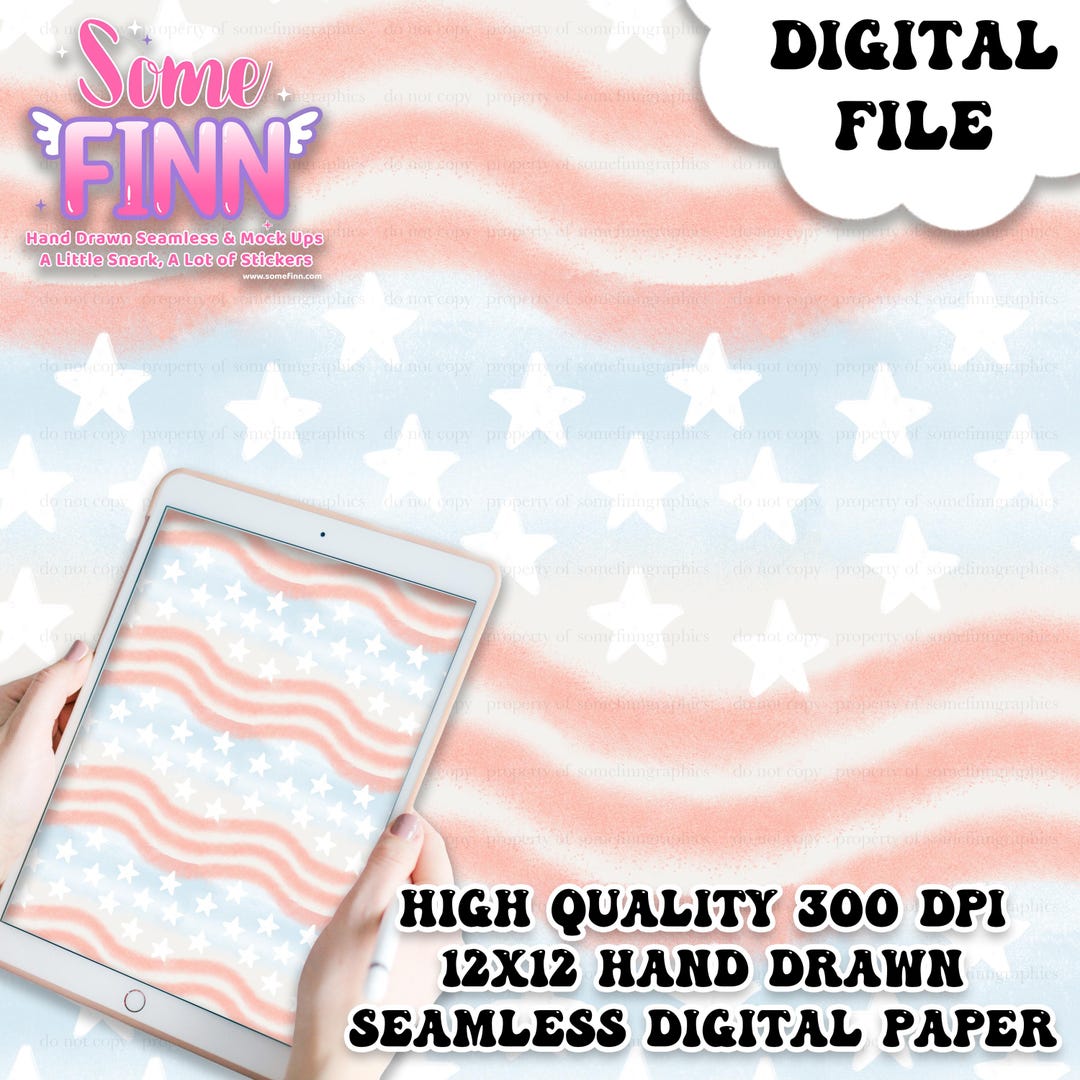 Distressed Stars Digital Paper, Seamless 4th of July Pattern, Flag ...