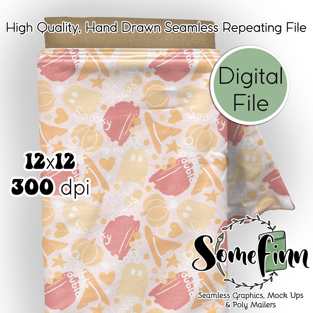 Halloween Ghost Pumpkin Digital Paper, Seamless Halloween Pattern ...