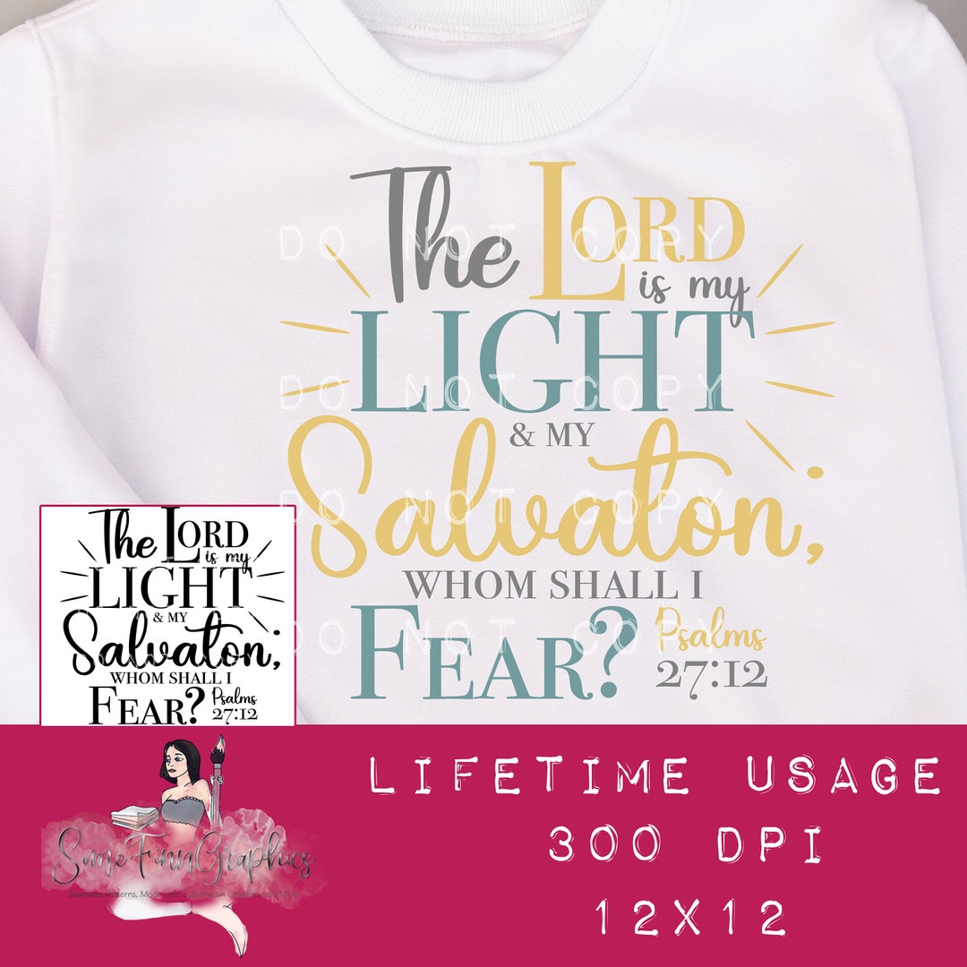 The Lord is My Light My Salvation PNG, Jesus Digital Download, God ...
