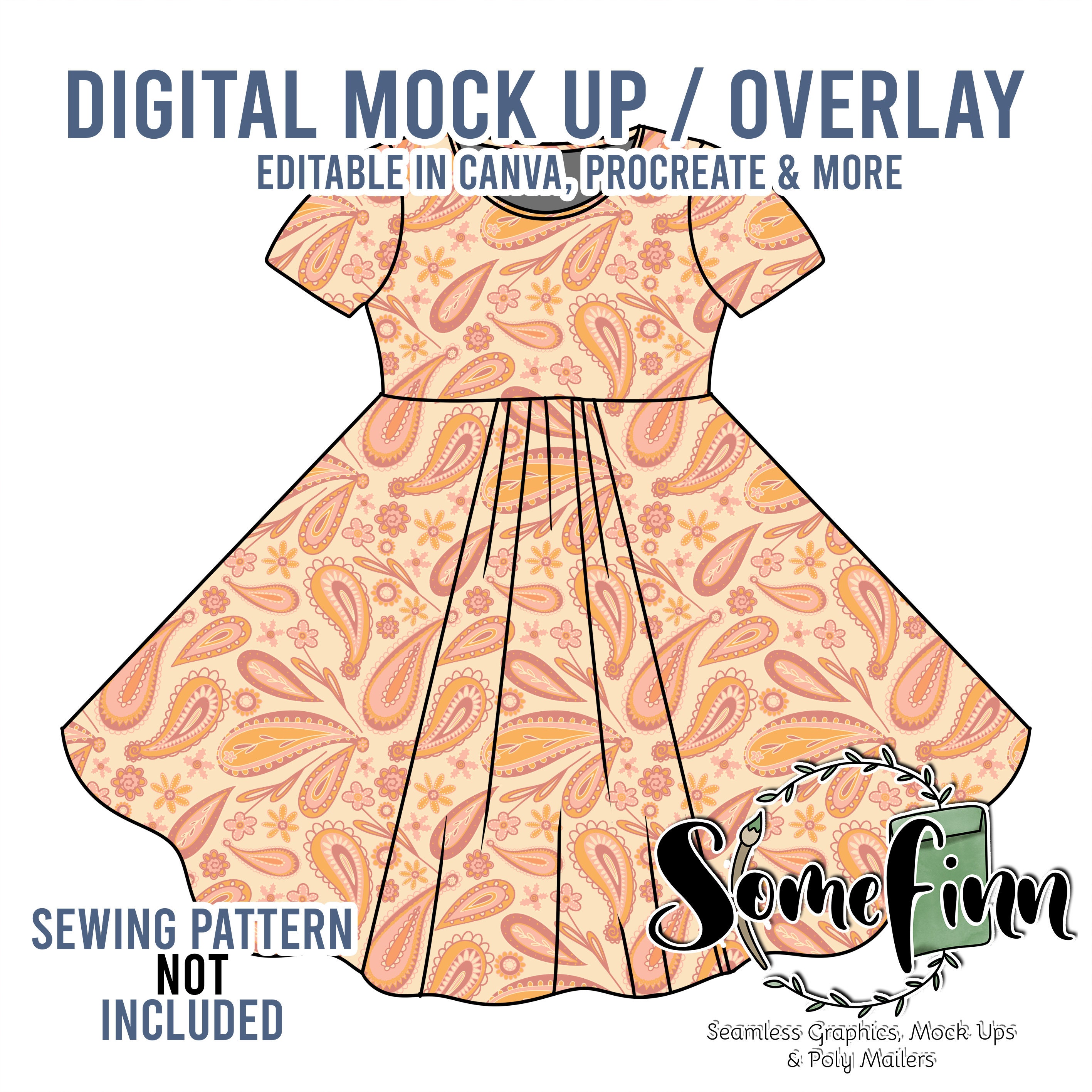 Short Sleeve Dress Mock-up / Dress Mock up / Dress Digital Mock up for ...