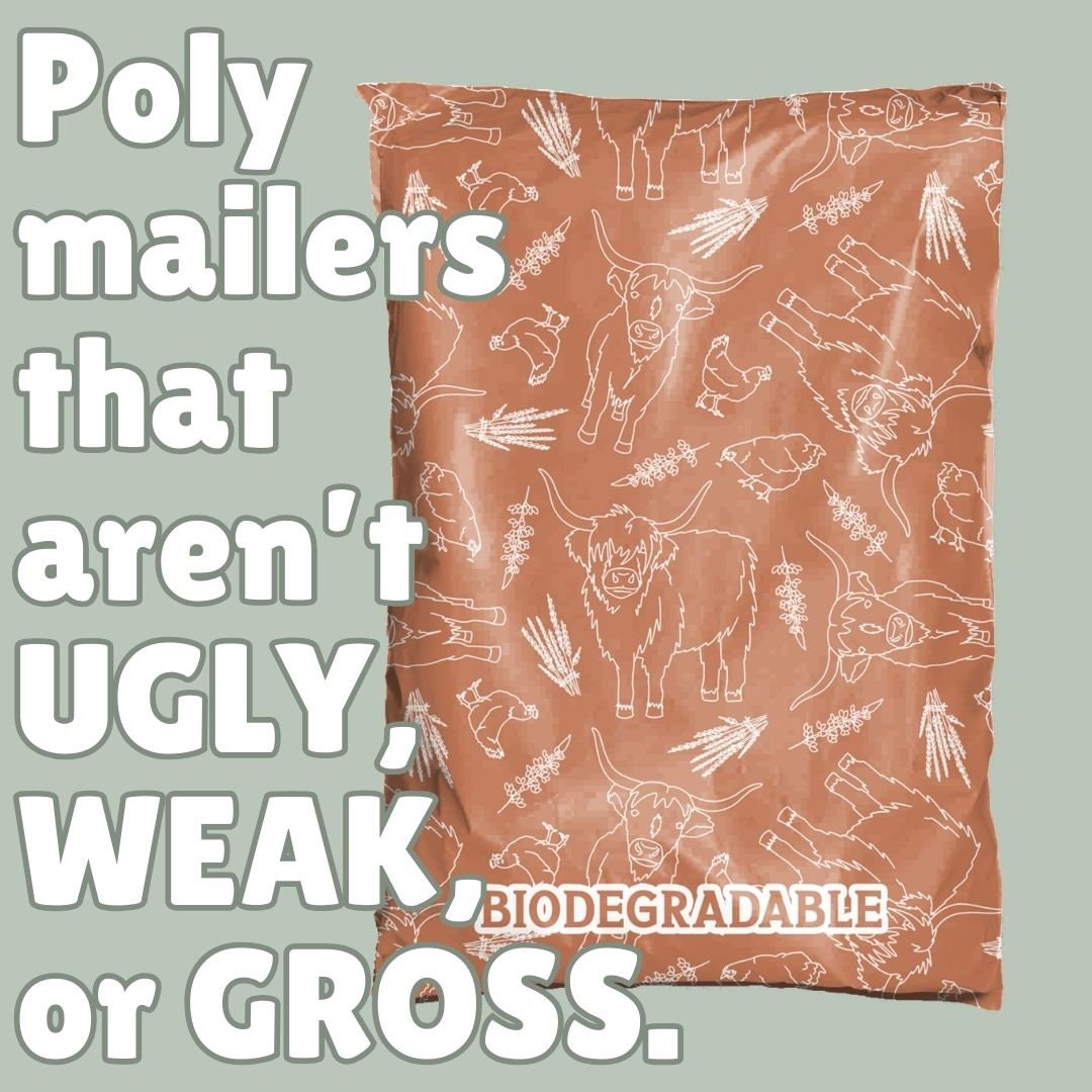 Poly Mailers 6x9, Poly Bags, Shipping Bags for Small Business, Cow ...