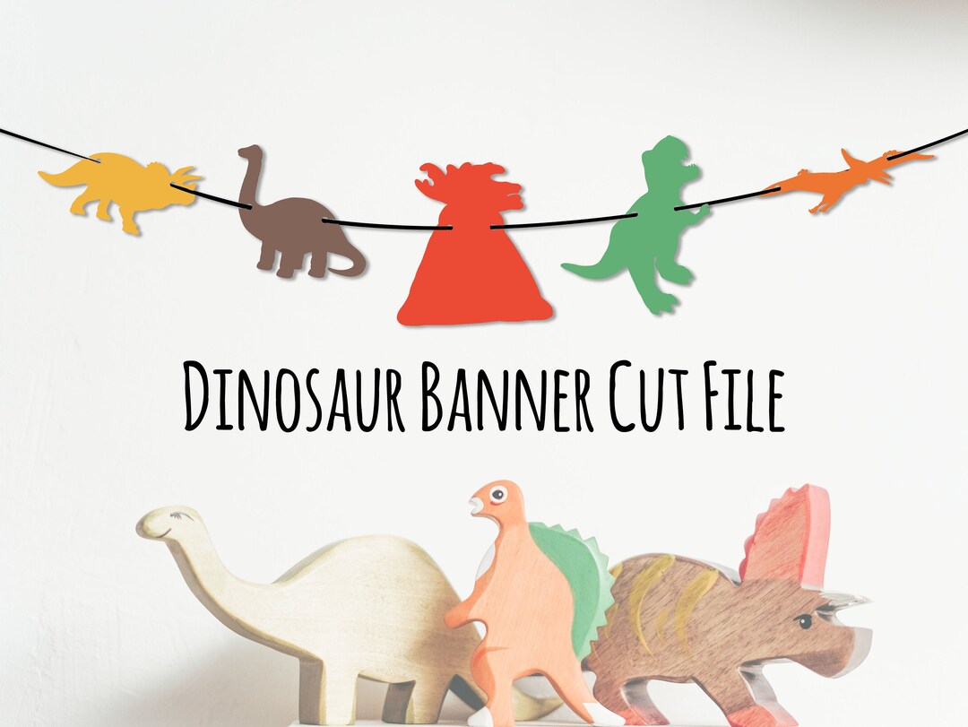 Dinosaur Banner SVG, Dino Party SVG, Dinosaur Banner Digital File ...