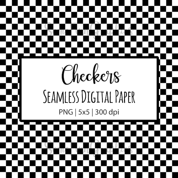 Checkered Black and White Digital Paper Seamless Pattern | Etsy