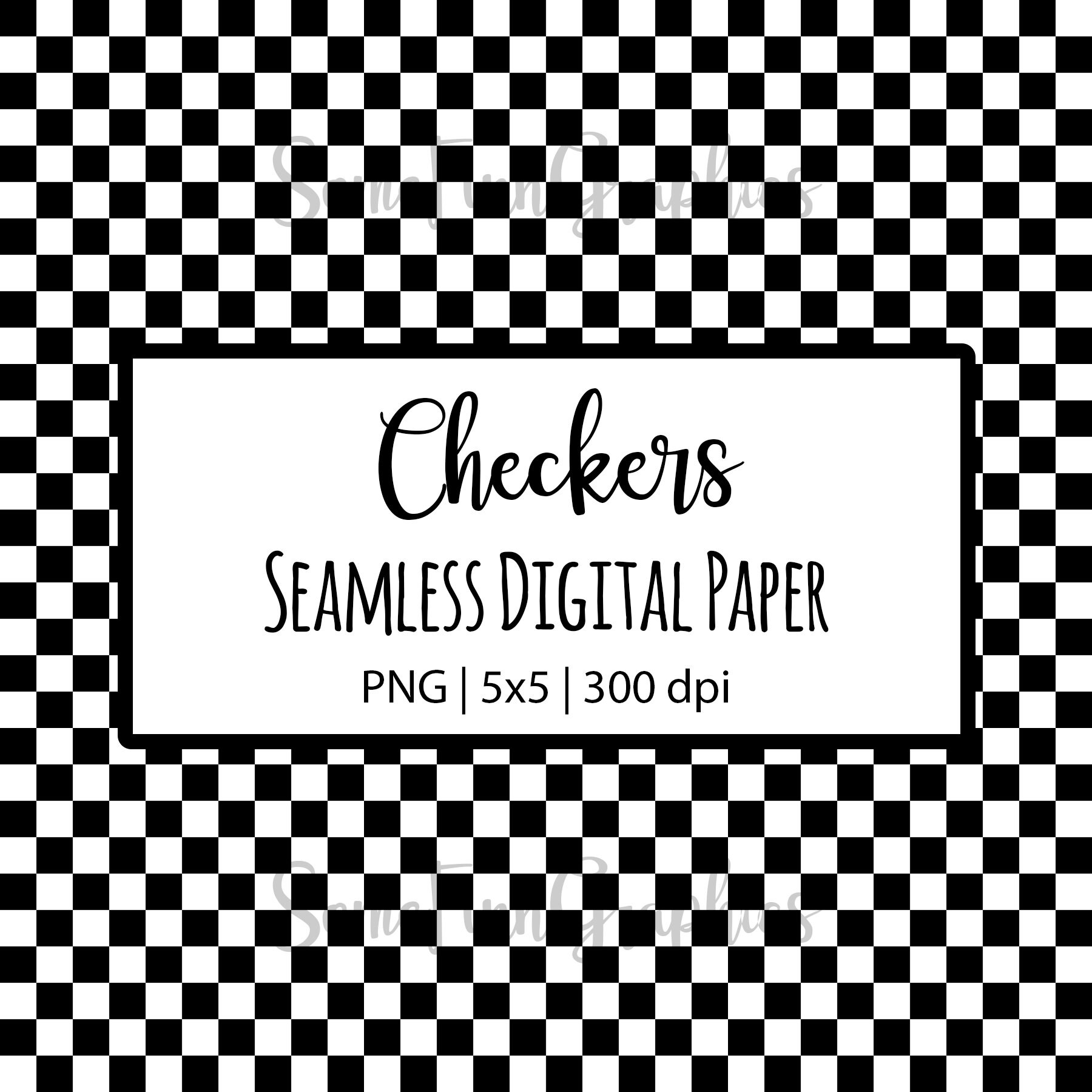 Checkered Black and White Digital Paper Seamless Pattern | Etsy