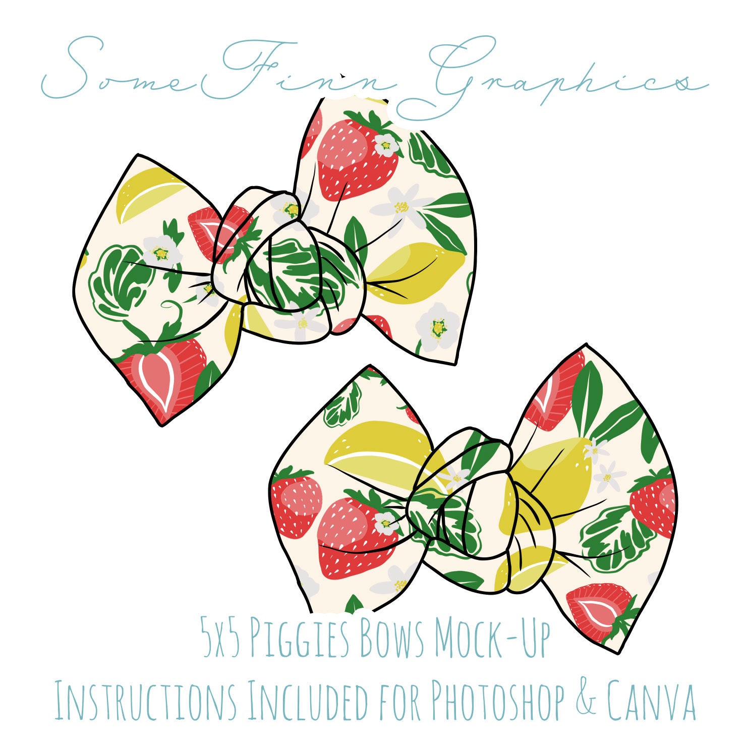 Piggies Bow Mock-up / Bows Mock up / Digital Mock up for Hair Bow ...