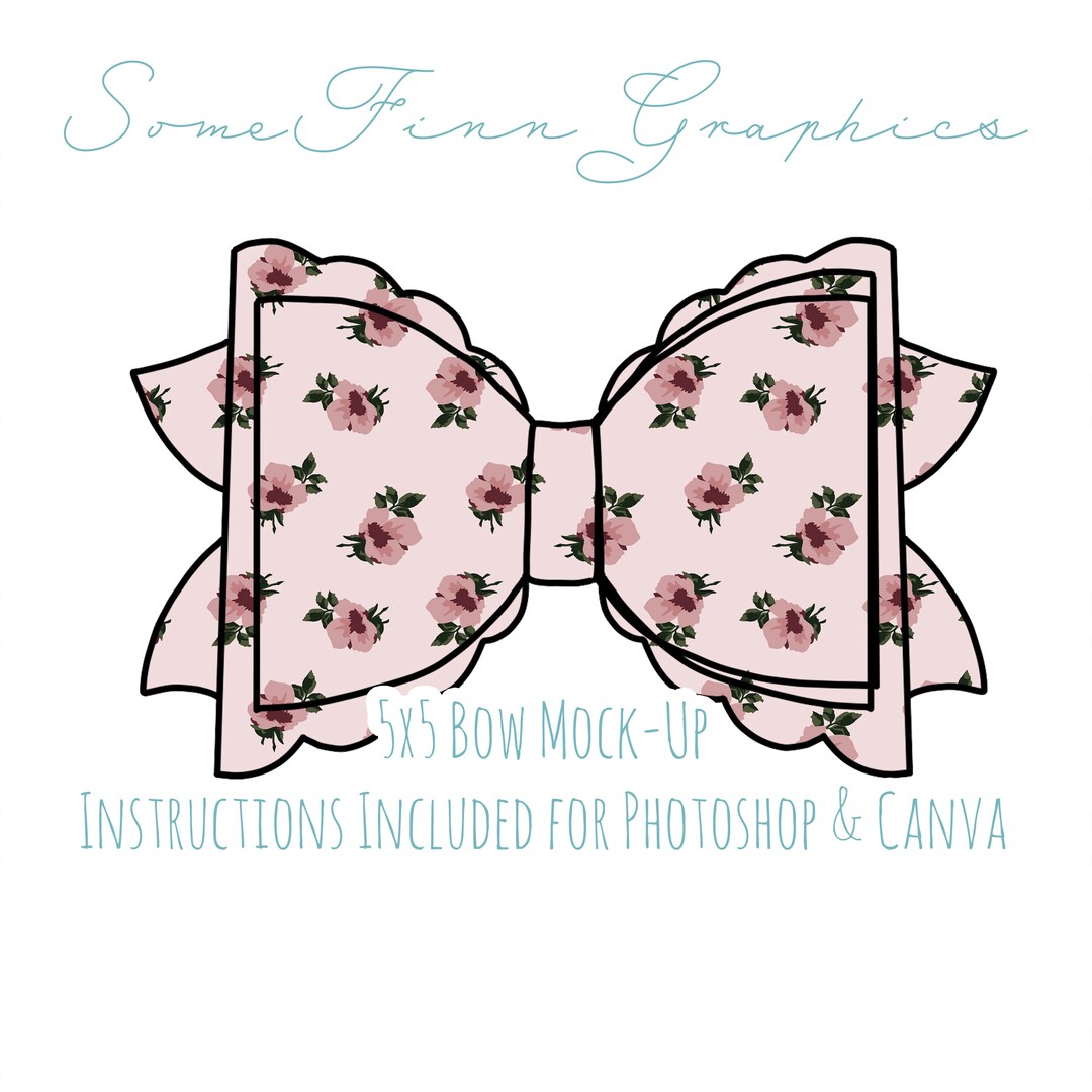 Leather Bow Mock-up / Bows Mock up / Digital Mock up for Hair Bow Clip ...