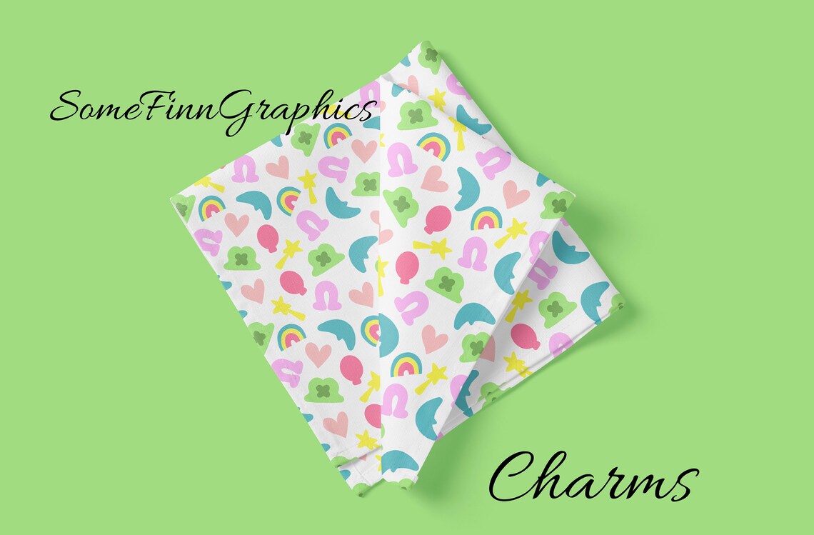 Charms Digital Paper Seamless Lucky Charm Pattern Cereal | Etsy