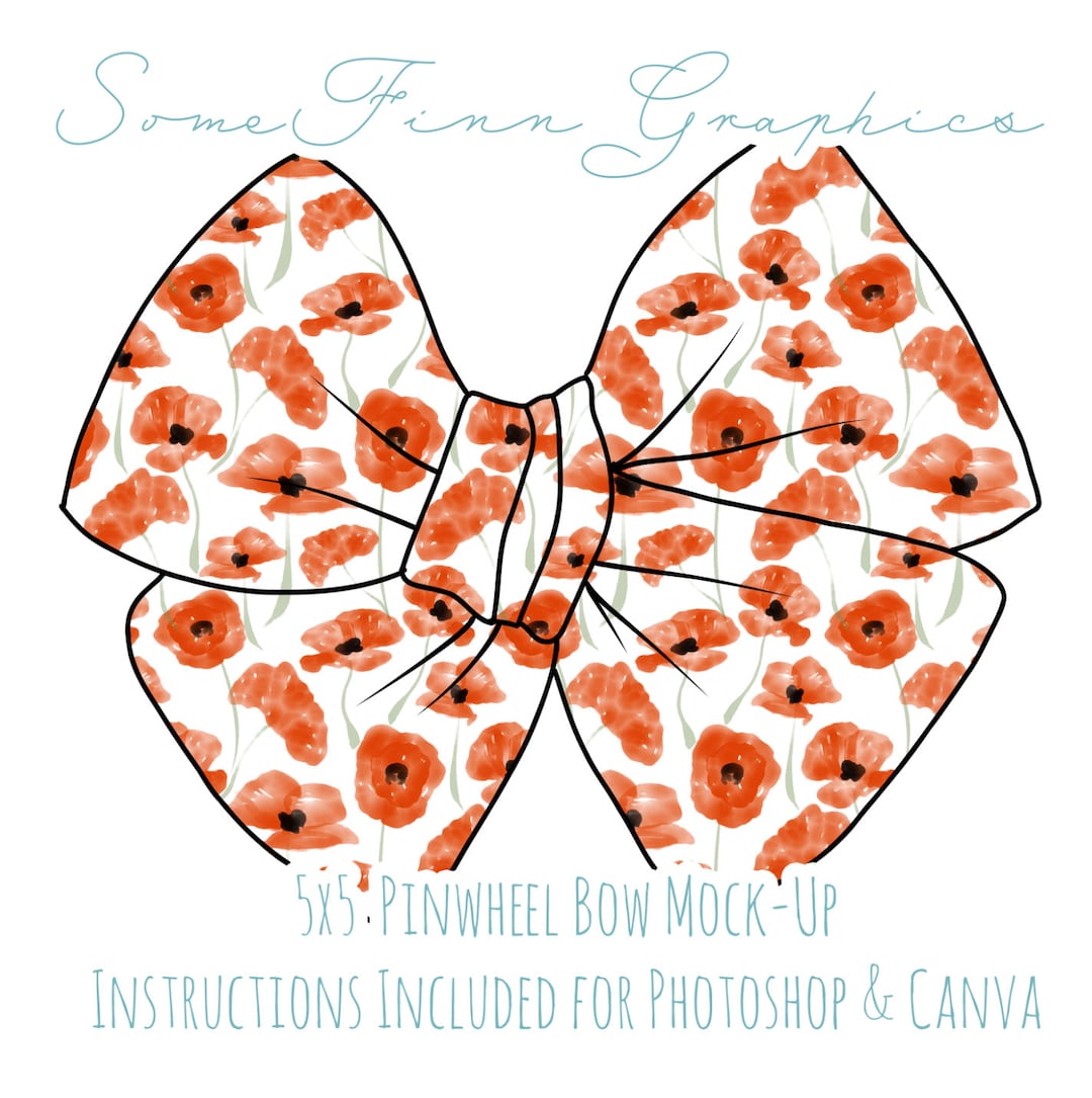 Bow Mock-up / Pinwheel Bows Mock up / Digital Mock up for Hair Bow ...