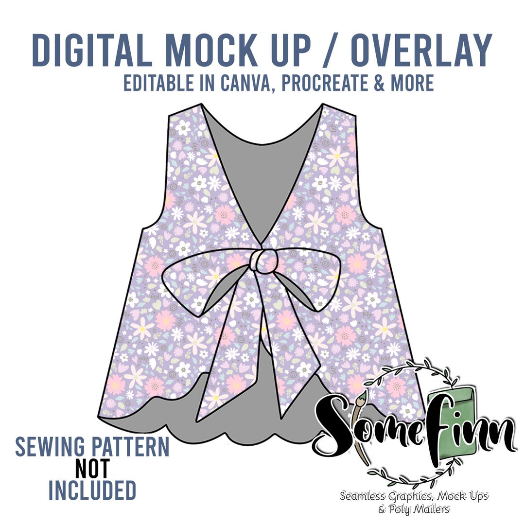 Collared Bow Back Shirt Dress Mock-up / Collar Sleeveless Mock up ...
