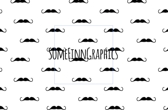 Mustache Digital Paper Seamless Moustache Pattern Gentleman - Etsy
