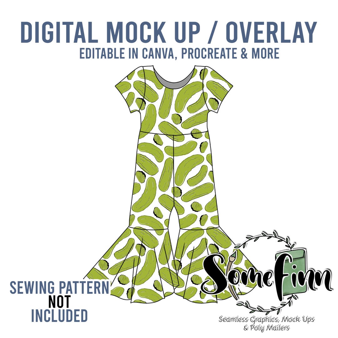 Bells Romper Mock-up / Flare Leg Mock up / Digital Mock up for Clothing ...