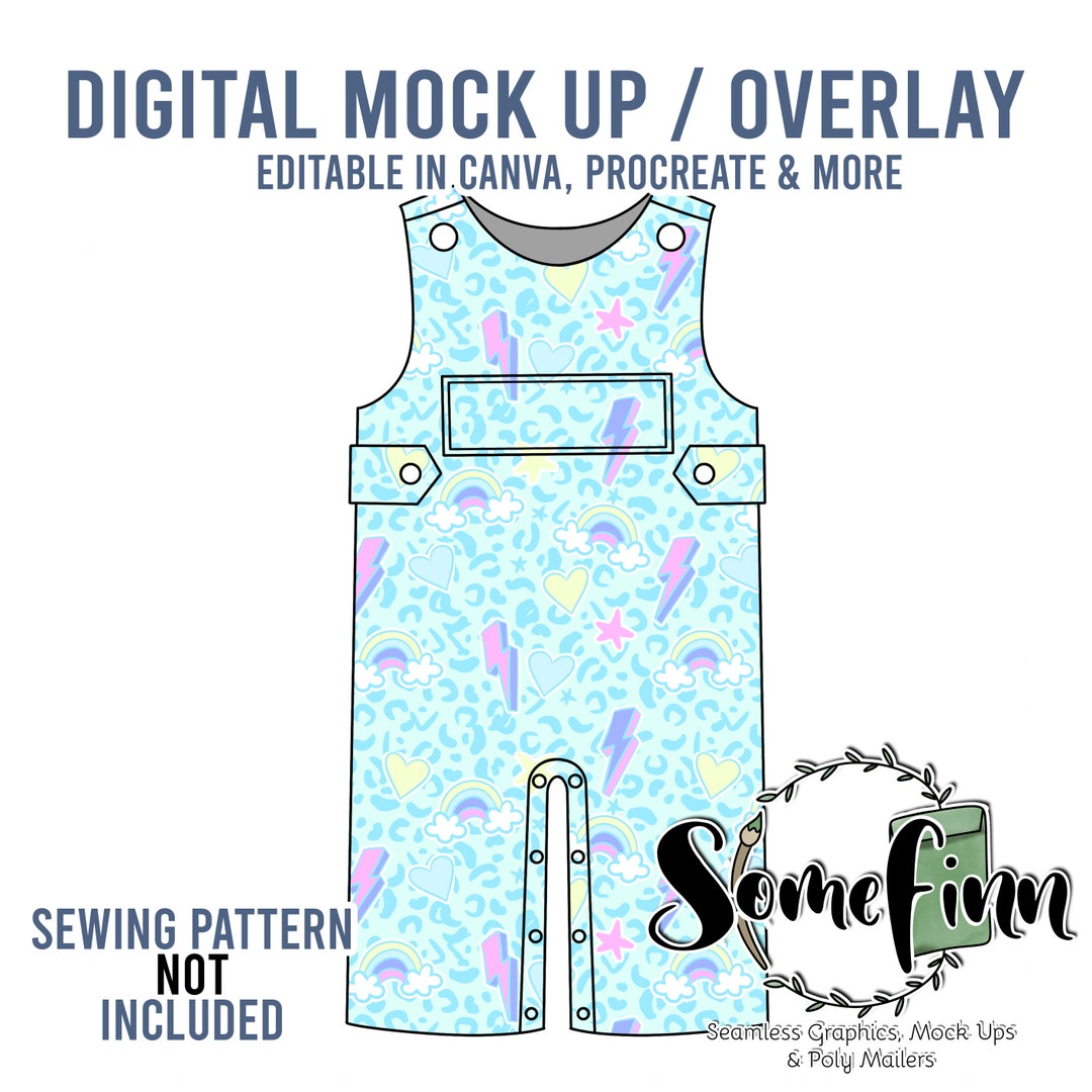 Overalls Mock-up / Dungarees Mock up / Digital Mock up for Clothing ...