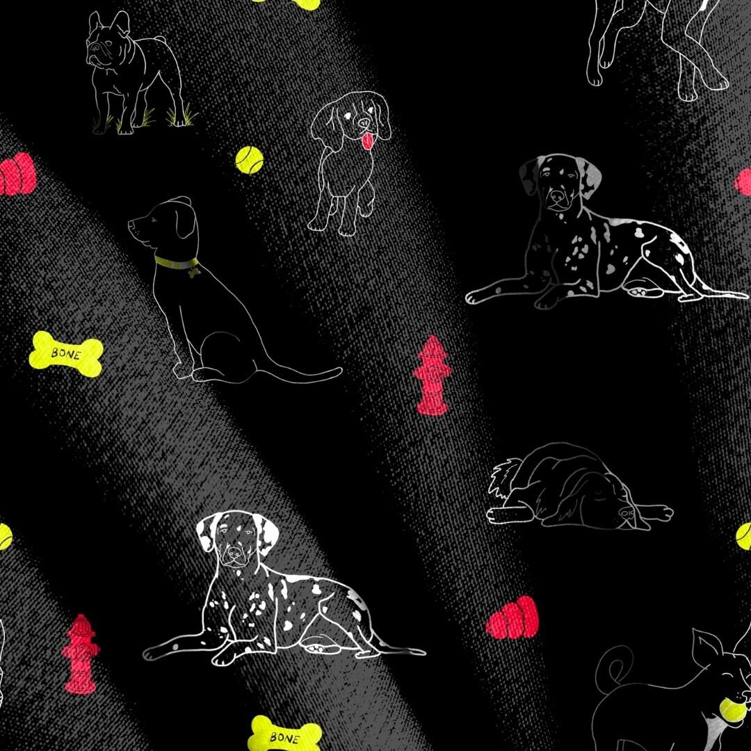 Black and White Dog Digital Paper, Seamless Dog Pattern for Fabric and ...