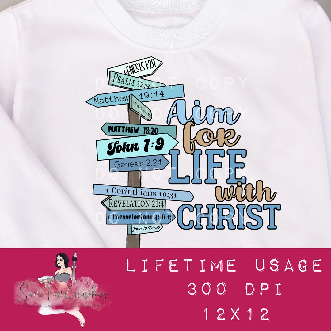 Aim for Life With Christ PNG, Jesus Digital Download, God Christian ...