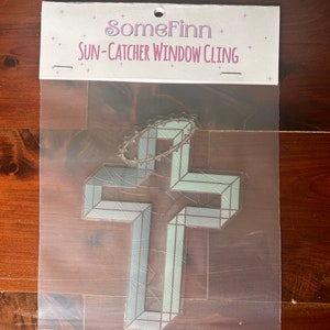 Cross Suncatcher Sticker for Windows, Removable Christian Window Cling ...