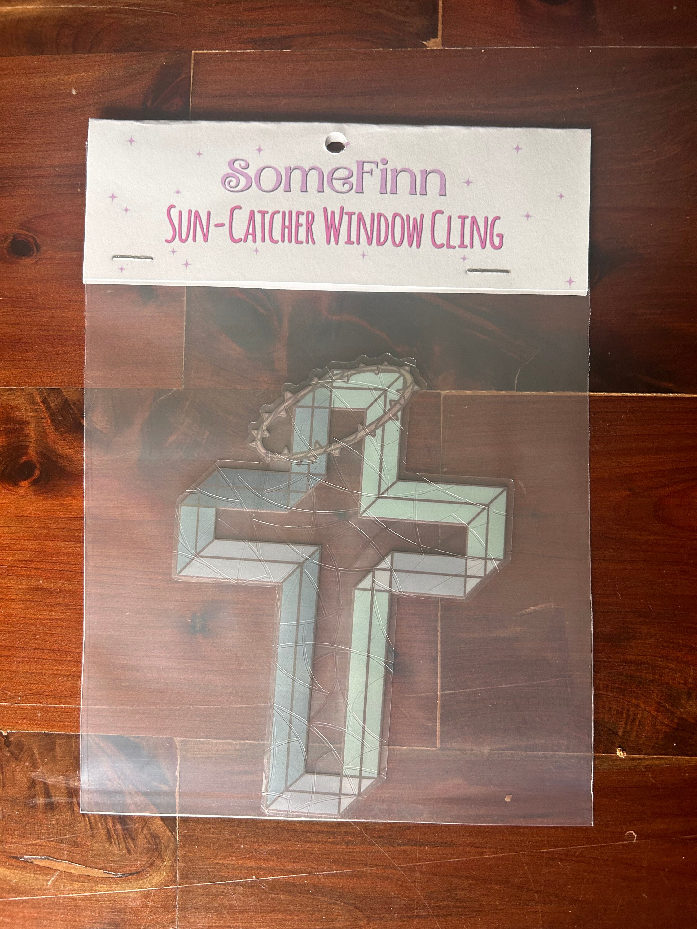 Cross Suncatcher Sticker for Windows, Removable Christian Window Cling ...