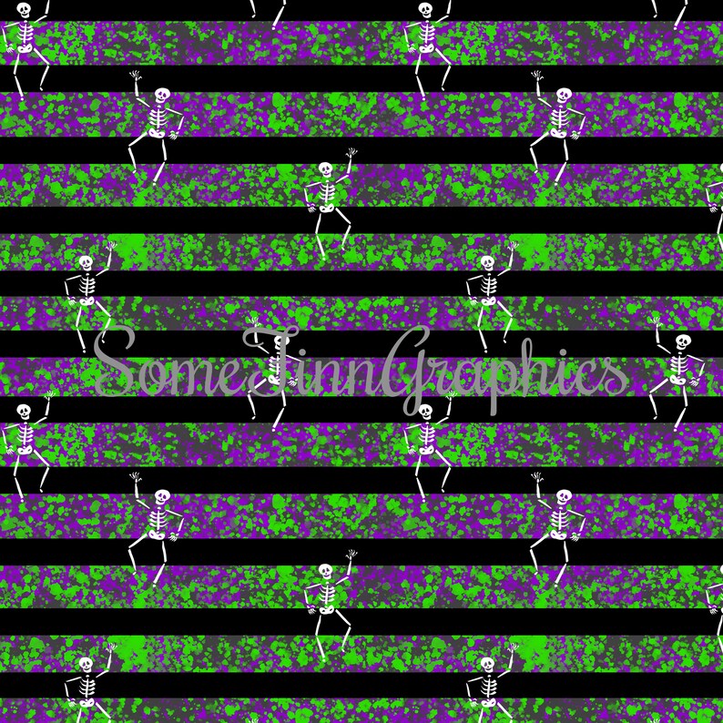 Skeleton Stripes Digital Paper Seamless Skull Skeletons - Etsy