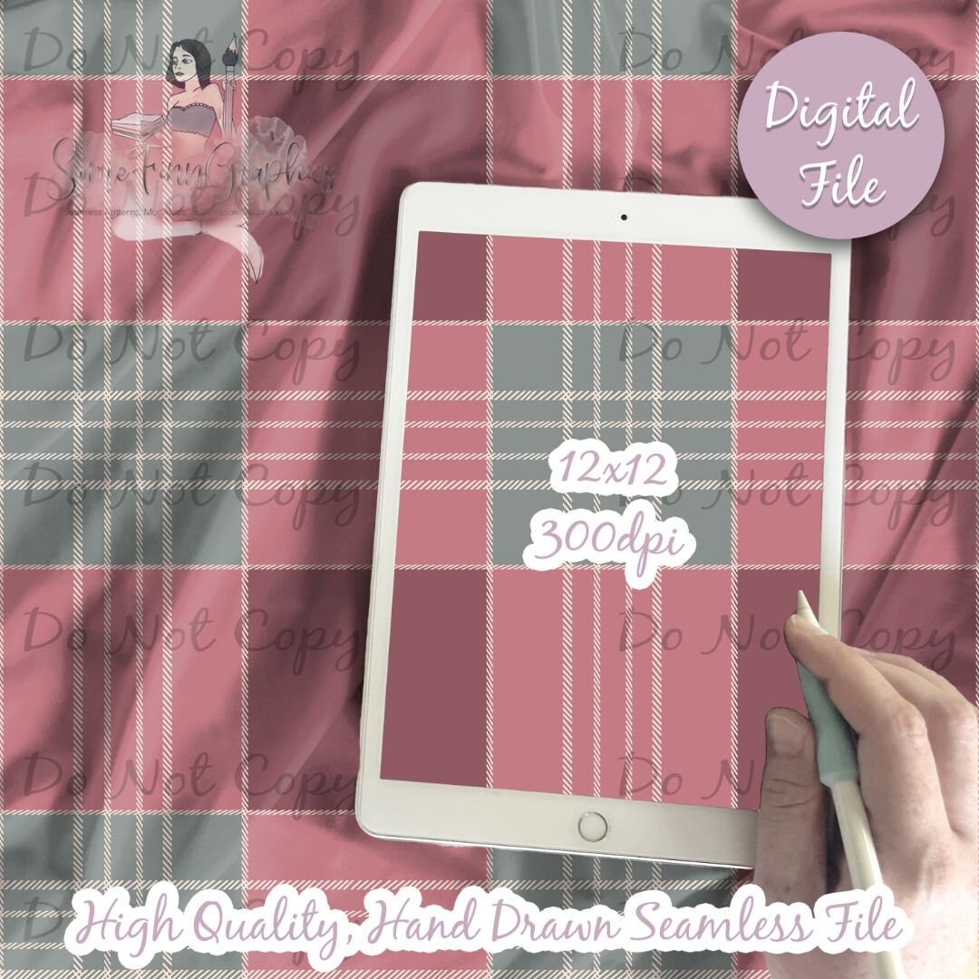 Plaid Easter Seamless Design Pattern / Scottish Heirloom / Pink Spring ...