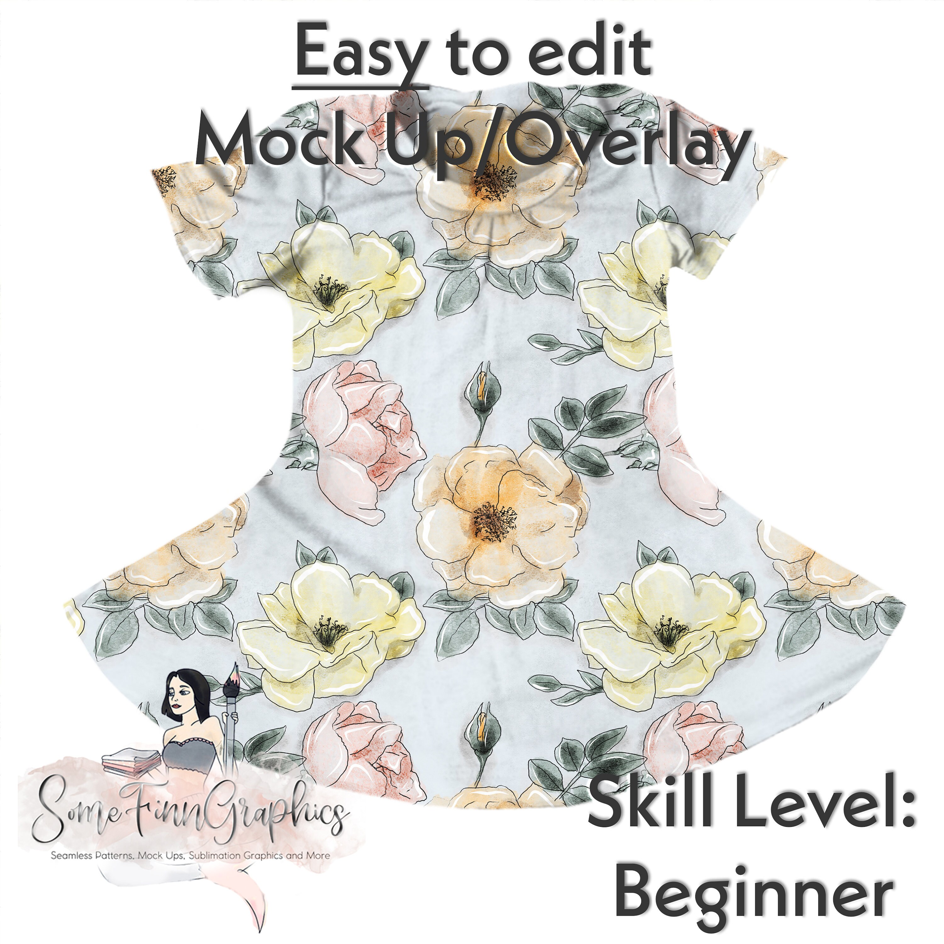 Dress Realistic Mock-up / Girl Mock up / Easy Editable From Mobile ...