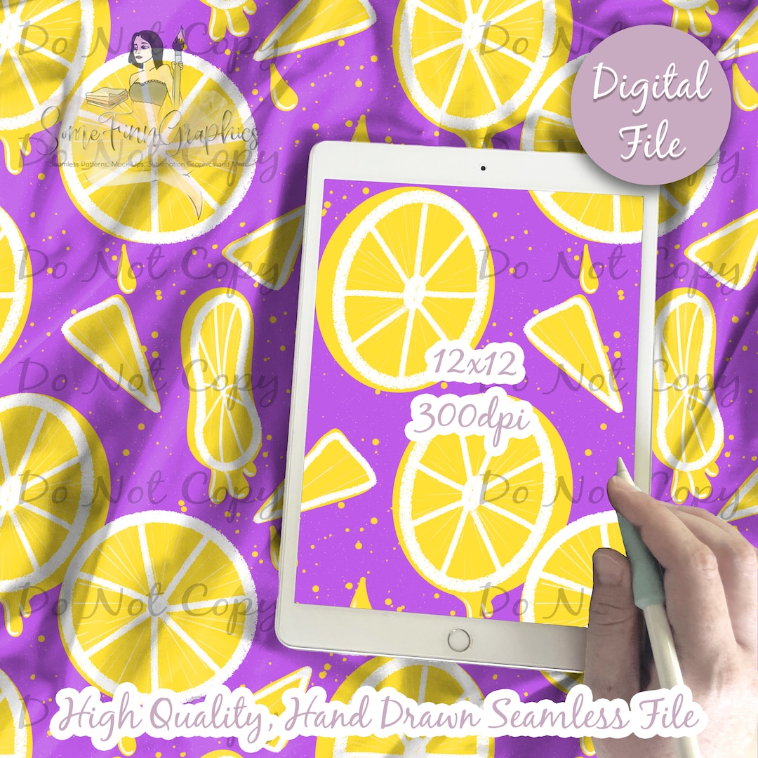 Citrus Digital Paper, Seamless Fruit Pattern, Summer Food Fabric ...
