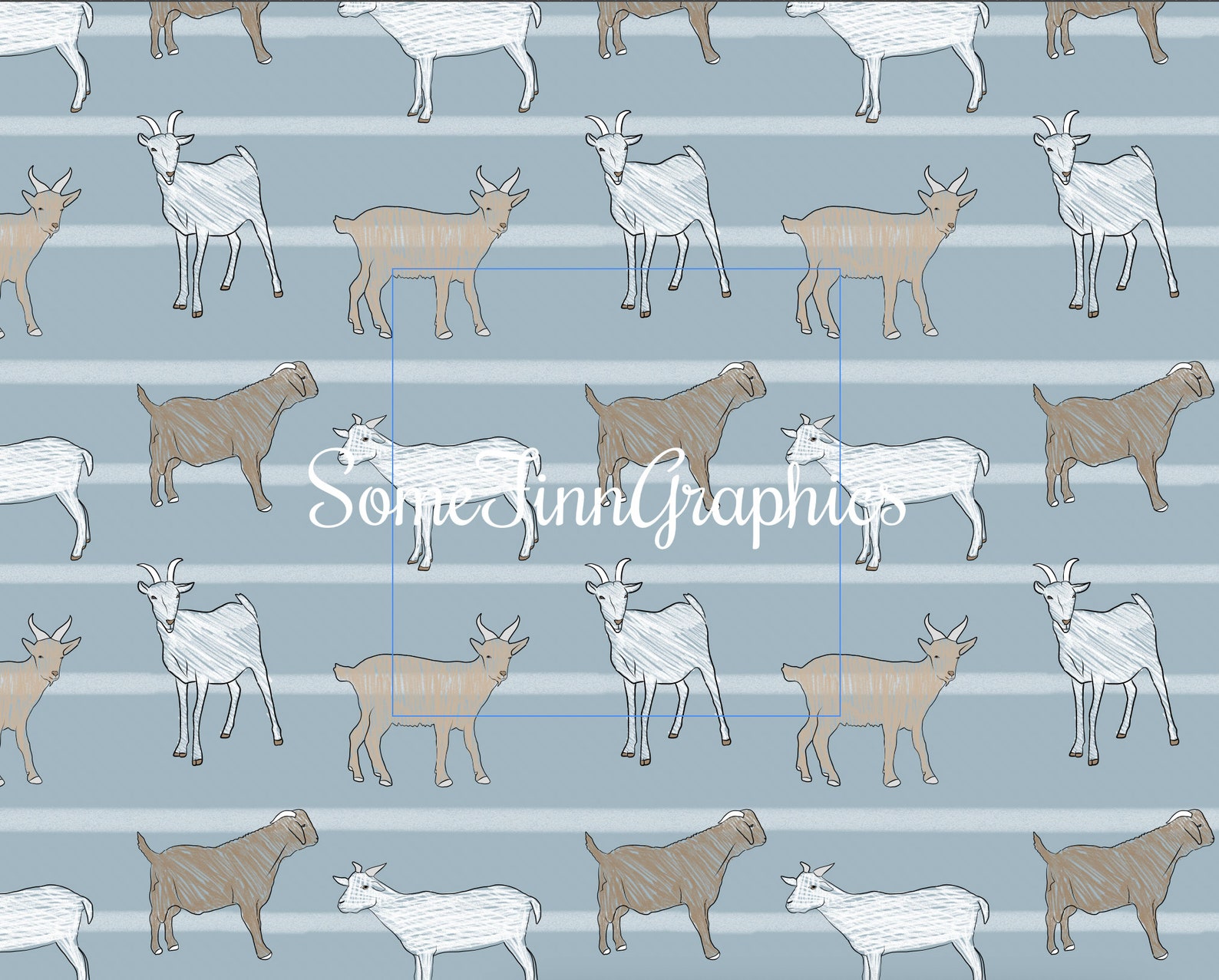 Goat Stripe Seamless Pattern goats farm animal stripes | Etsy