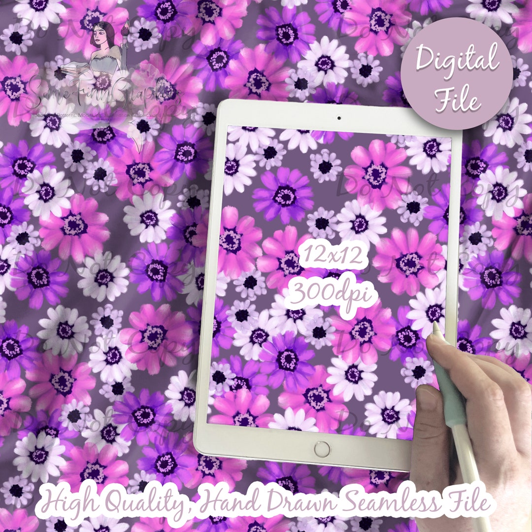 Floral Seamless 12x12 Digital Paper | Fabric Bol Pattern Download ...