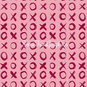 XOXO Digital Paper Seamless Pink Pattern Sketchy Hugs | Etsy
