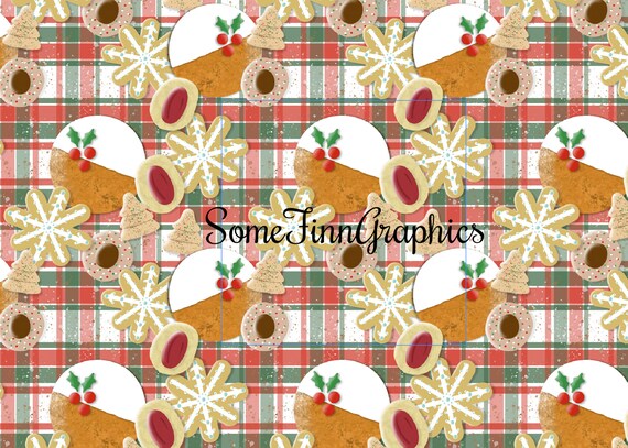 Christmas Cookie Digital Paper Seamless Winter Christmas | Etsy