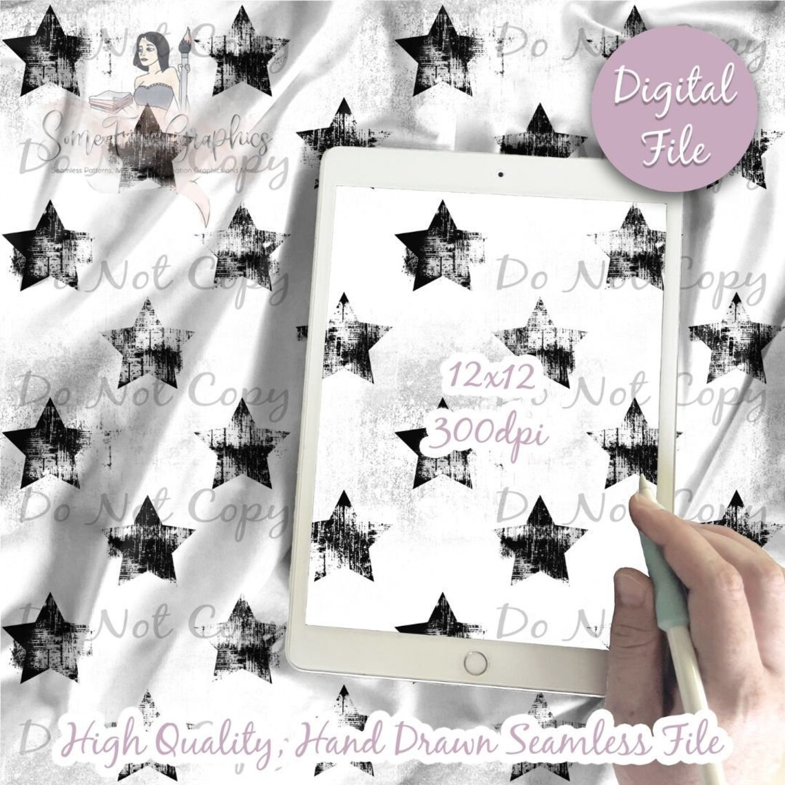 Distressed Stars Digital Paper Seamless Star Pattern - Etsy