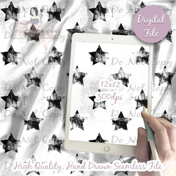 Distressed Stars Digital Paper Seamless Star Pattern - Etsy