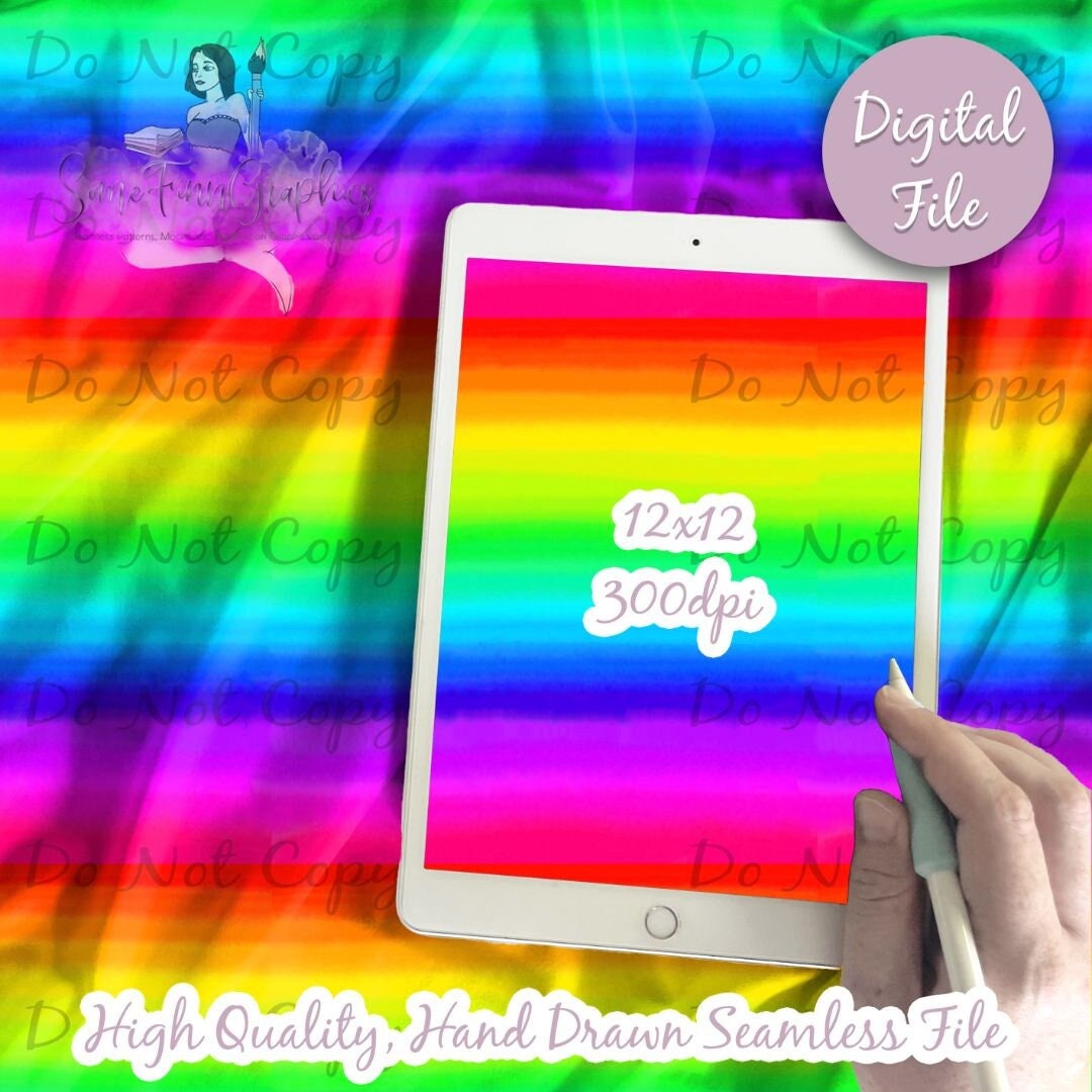 Rainbow Watercolor Stripes Seamless Pattern Design / Rainbow Watercolor ...