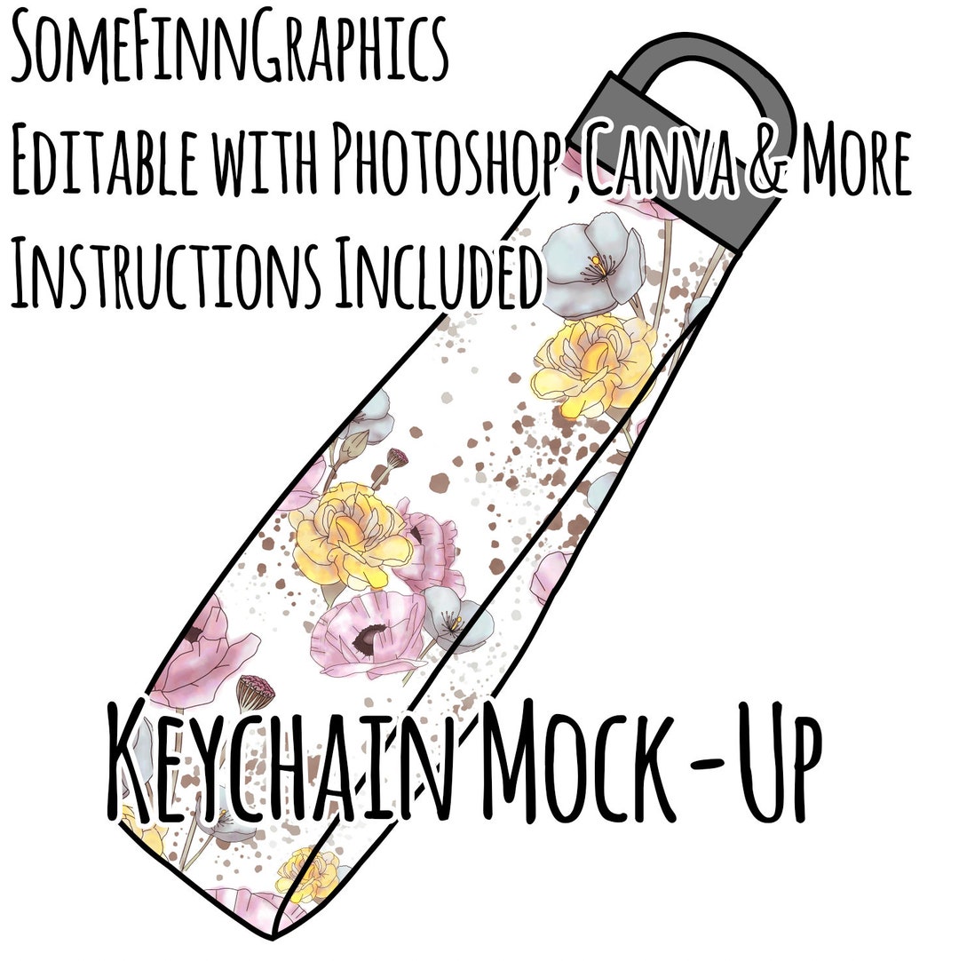 Keychain Mock-up / Lanyard Mock up / Digital Mock up for Wallet / Coin ...