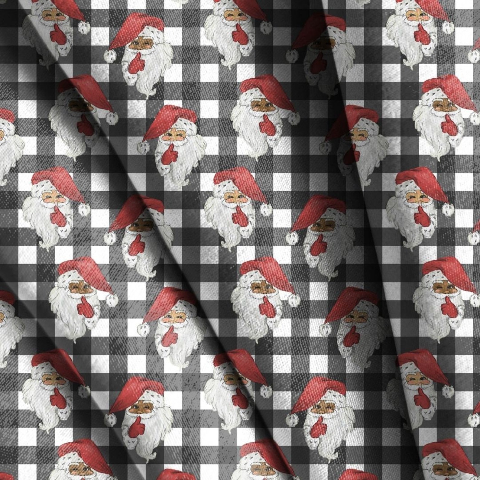 Buffalo Plaid Christmas Digital Paper - Seamless Xmas Santa Pattern ...