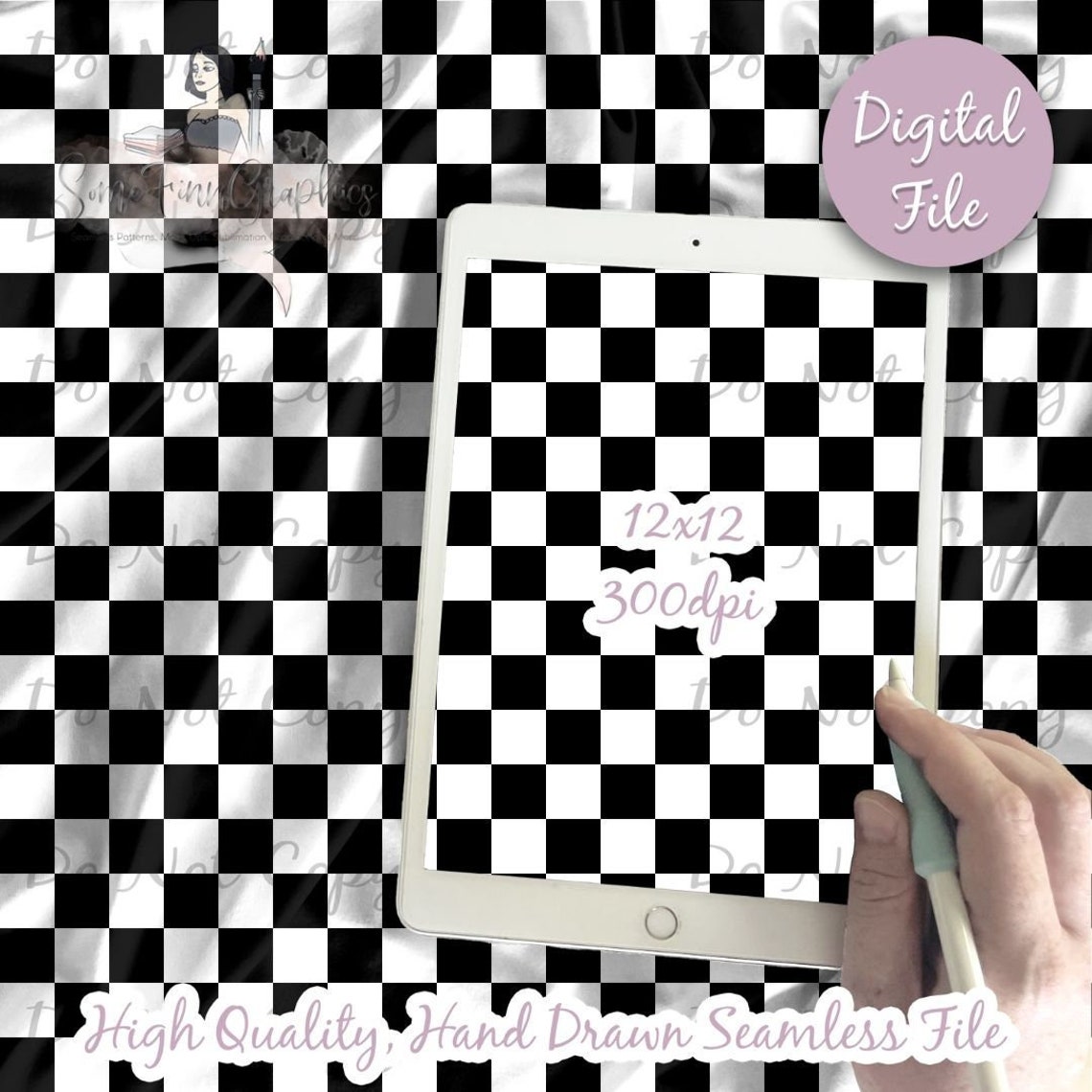 Checkered Black and White Digital Paper Seamless Pattern - Etsy