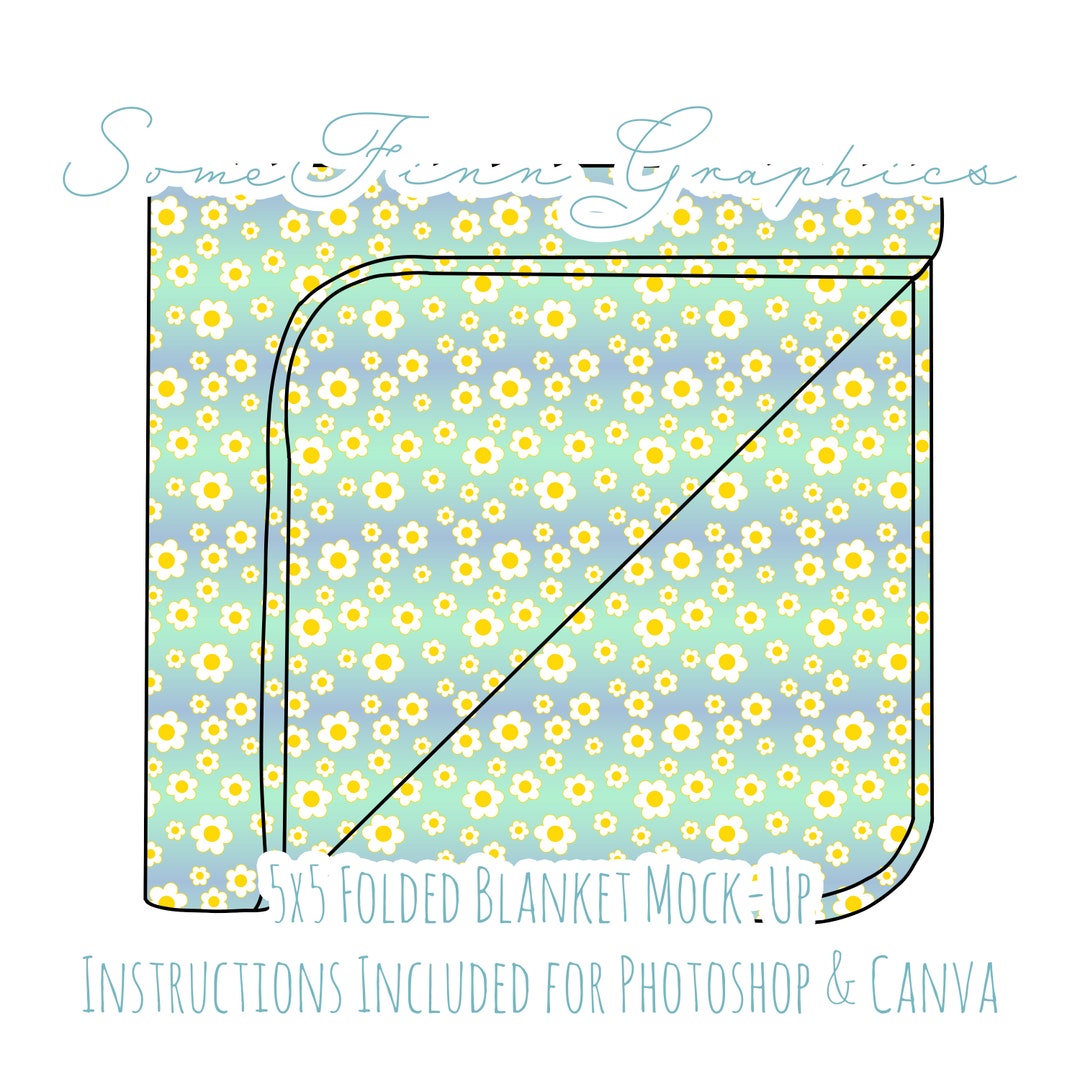 Folded Blanket Mock-up / Fabric Mock up / Digital Mock up for Quilt ...