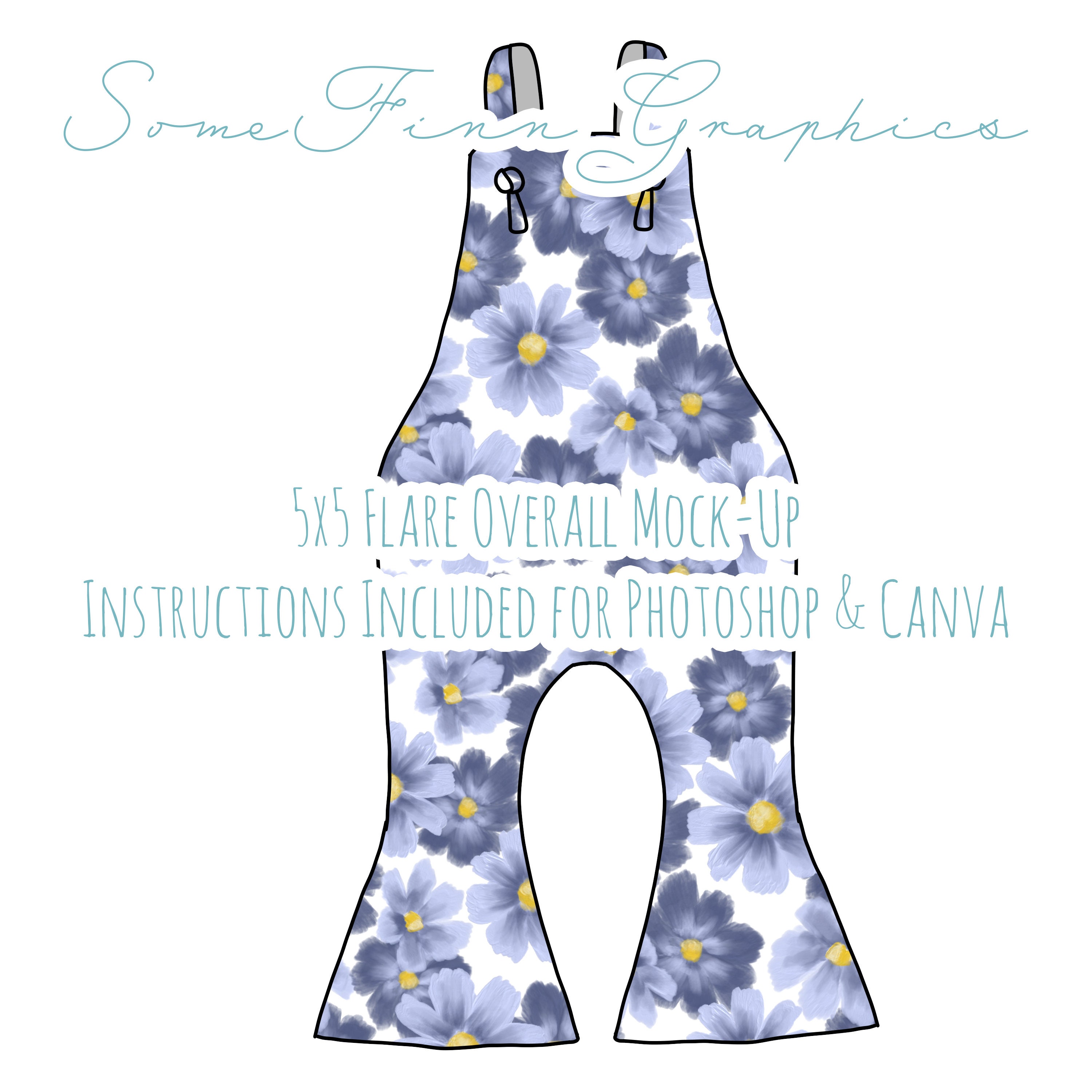 Flare Overalls Mock-up / Flare Leg Mock up / Digital Mock up for ...
