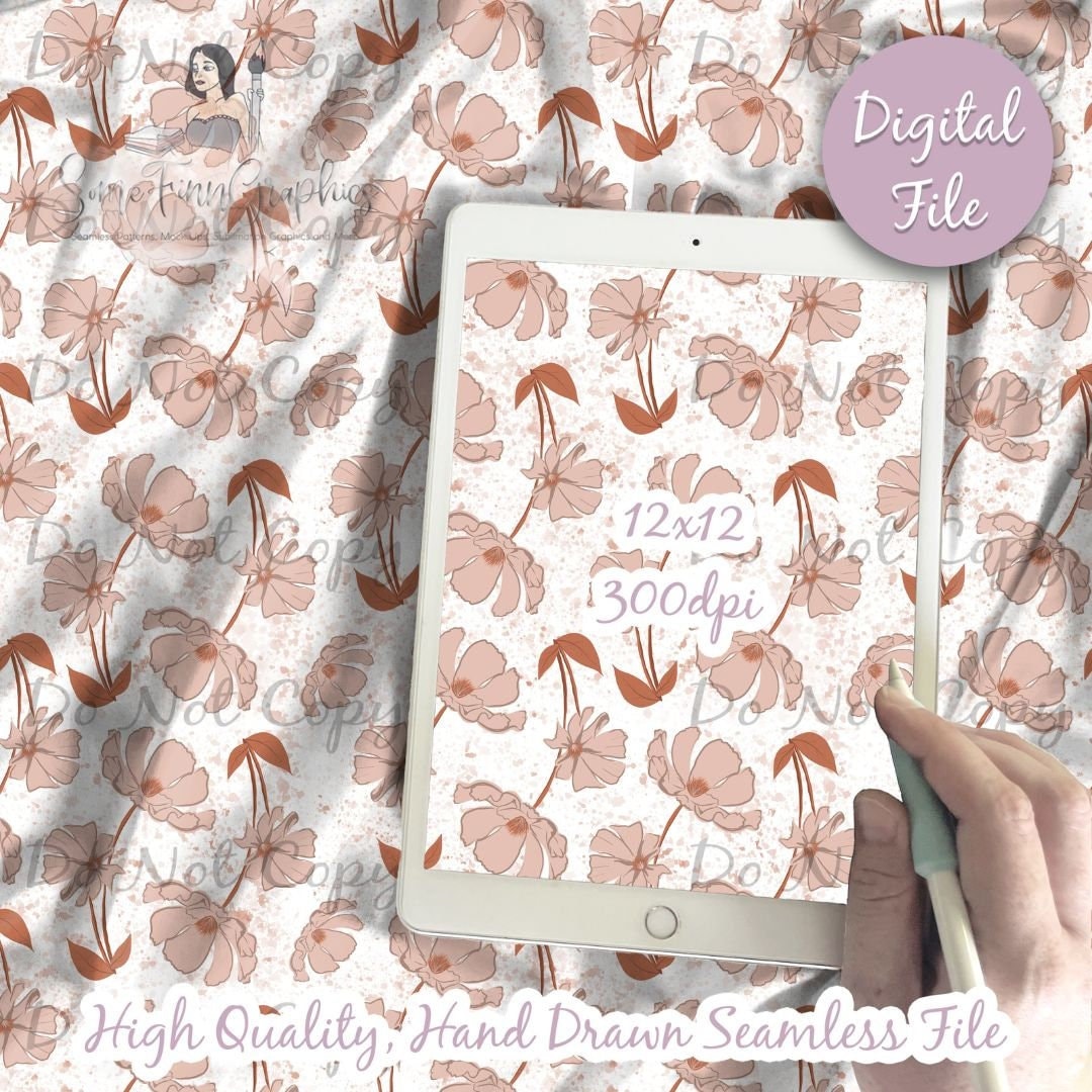 Boho Flowers Texture Seamless Design Pattern / Floral Boho Pattern for ...