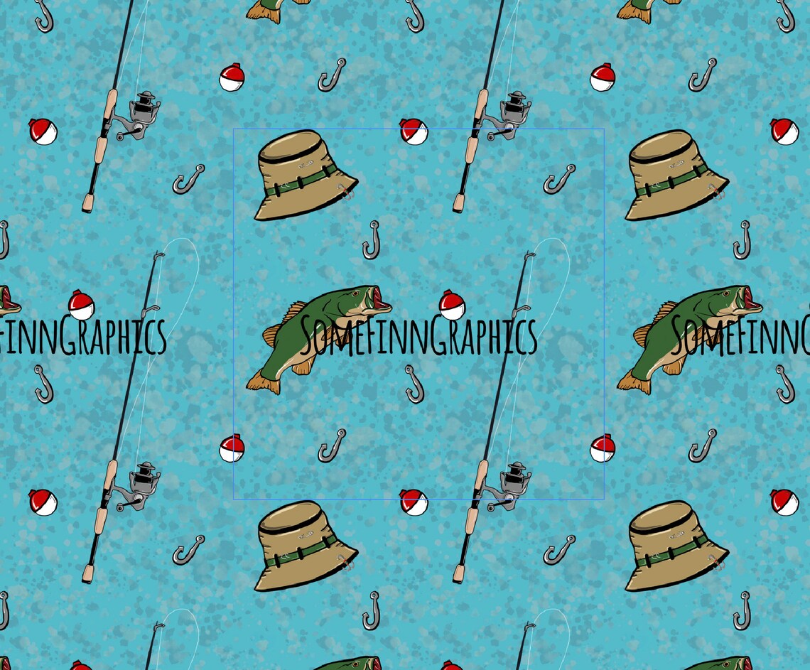 Bass Fishing Digital Paper Seamless Fish Pattern Lake Fabric - Etsy