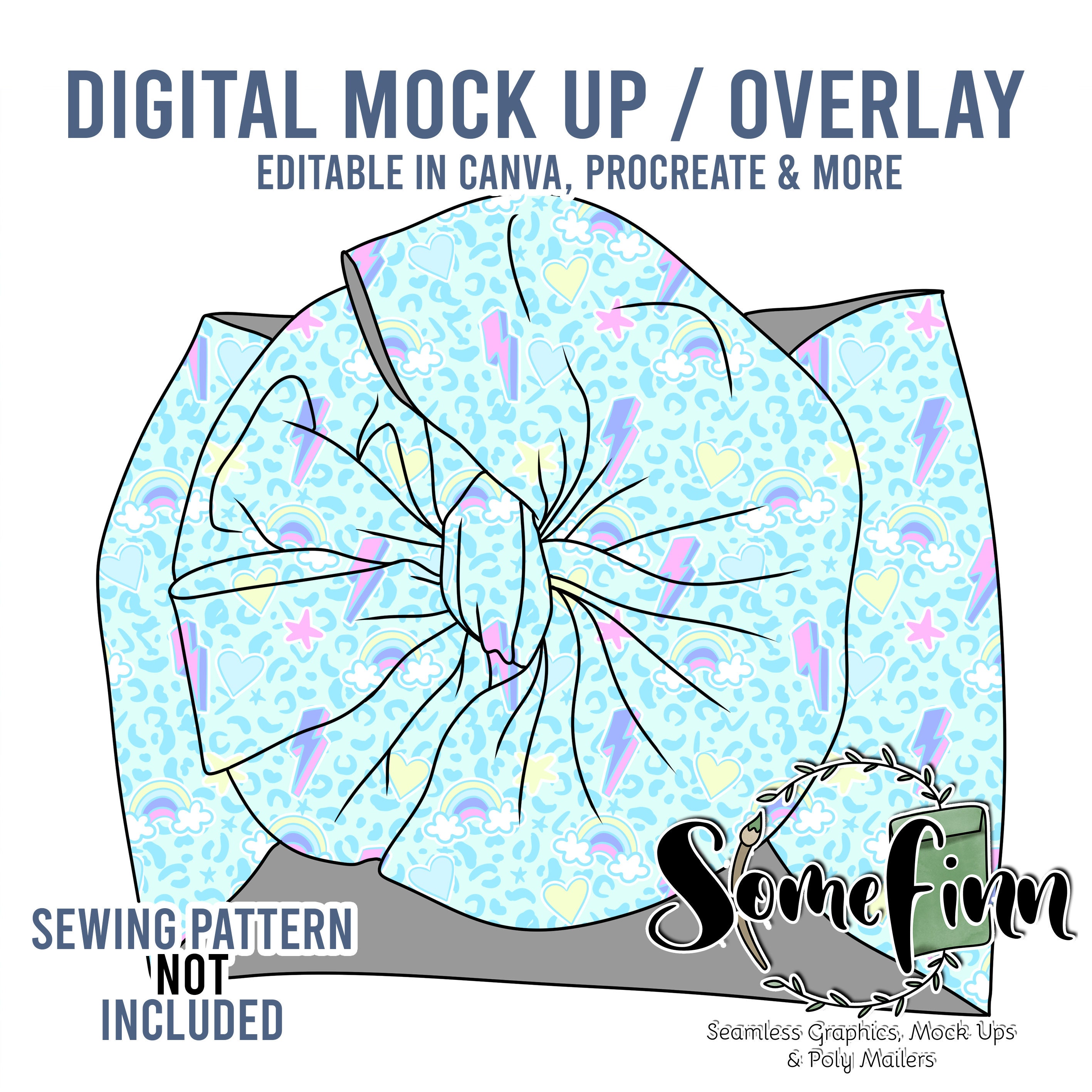 Messy Bow Headband Mock-up / Bows Mock up / Digital Mock up for Bow ...