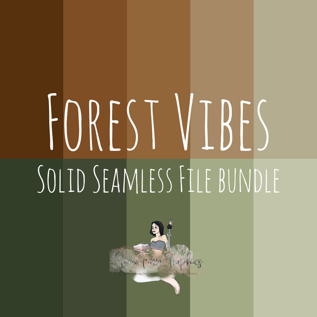 10 Forest Vibes Solid Seamless Files Bundle Digital Paper Seamless ...
