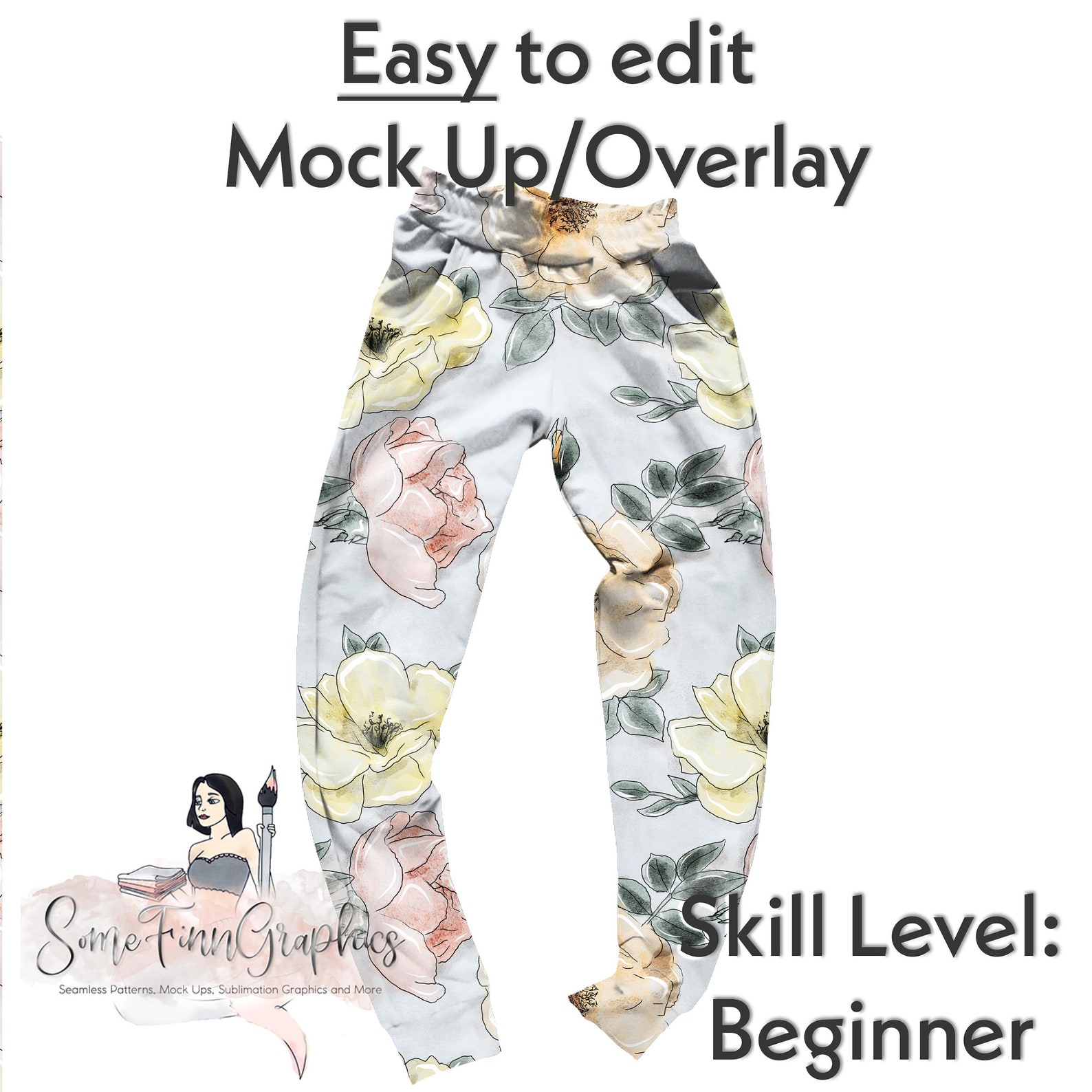 Joggers Realistic Mock-up / Pants Mock up / Editable From - Etsy