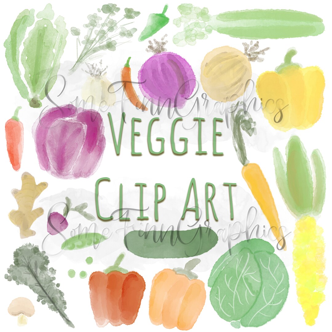 Watercolor Vegetable Clipart, Food Digital Stickers, Gardening Clip Art ...