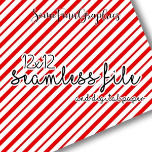 Candy Cane Stripes Seamless 12x12 Digital Paper | Fabric Diagonal ...