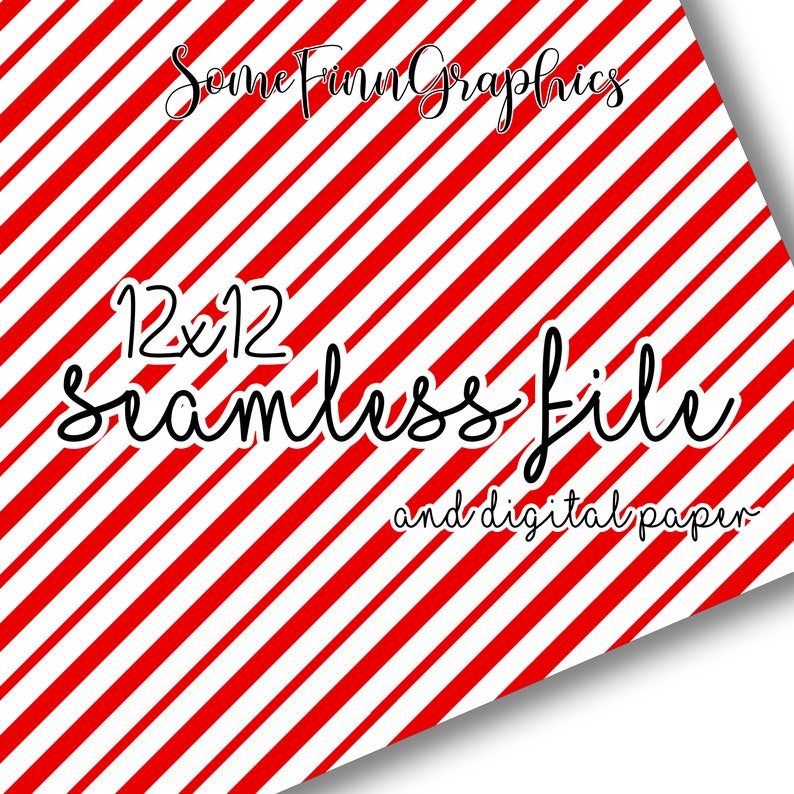 Candy Cane Stripes Seamless 12x12 Digital Paper Fabric - Etsy