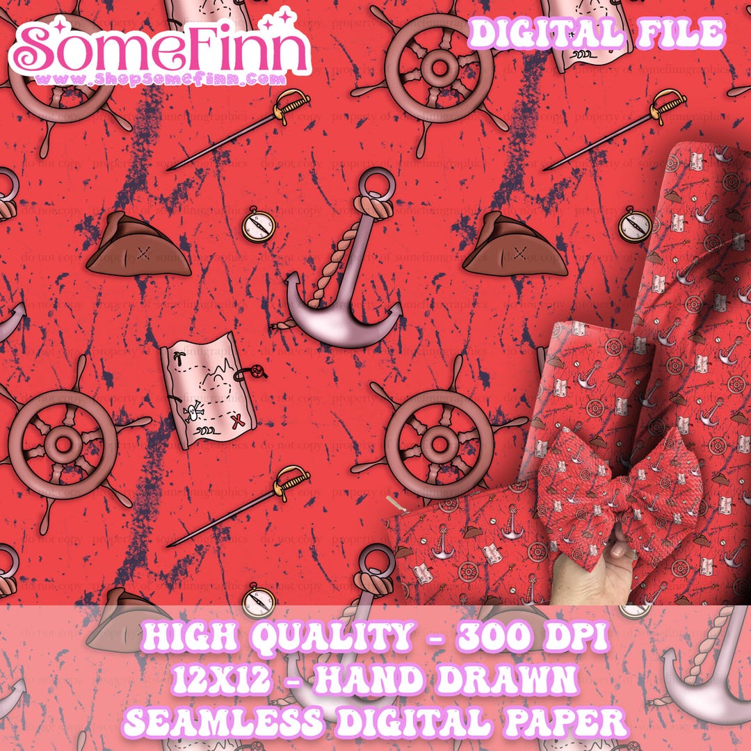 Pirate Seamless Seamless Digital Paper | Fabric Pirate Pattern Download ...