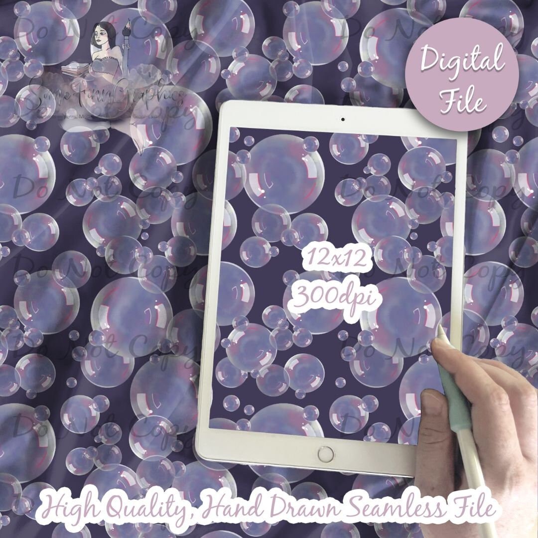 Bubbles Seamless Pattern, Digital Paper Bubble Design for Repeating ...