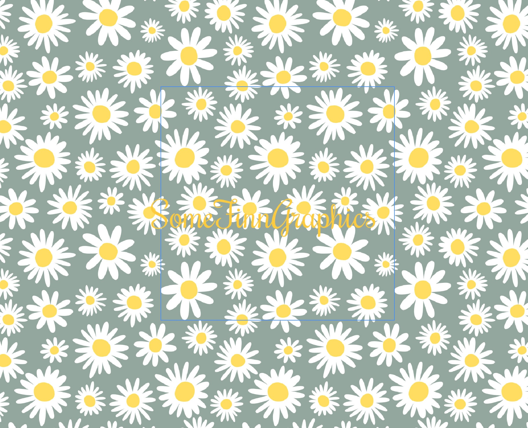 Daisy Floral Digital Paper - Seamless Daisies Flower Pattern, Custom ...